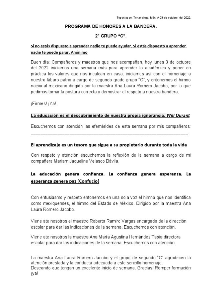 Programa de Honores | PDF | México