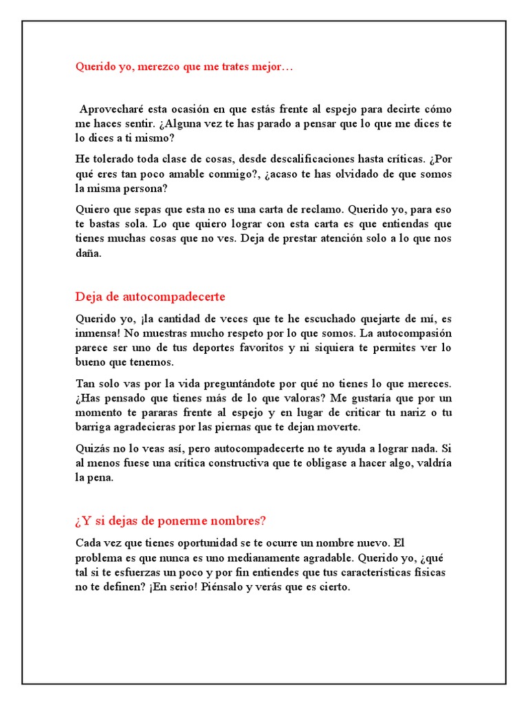Querido Yo | PDF
