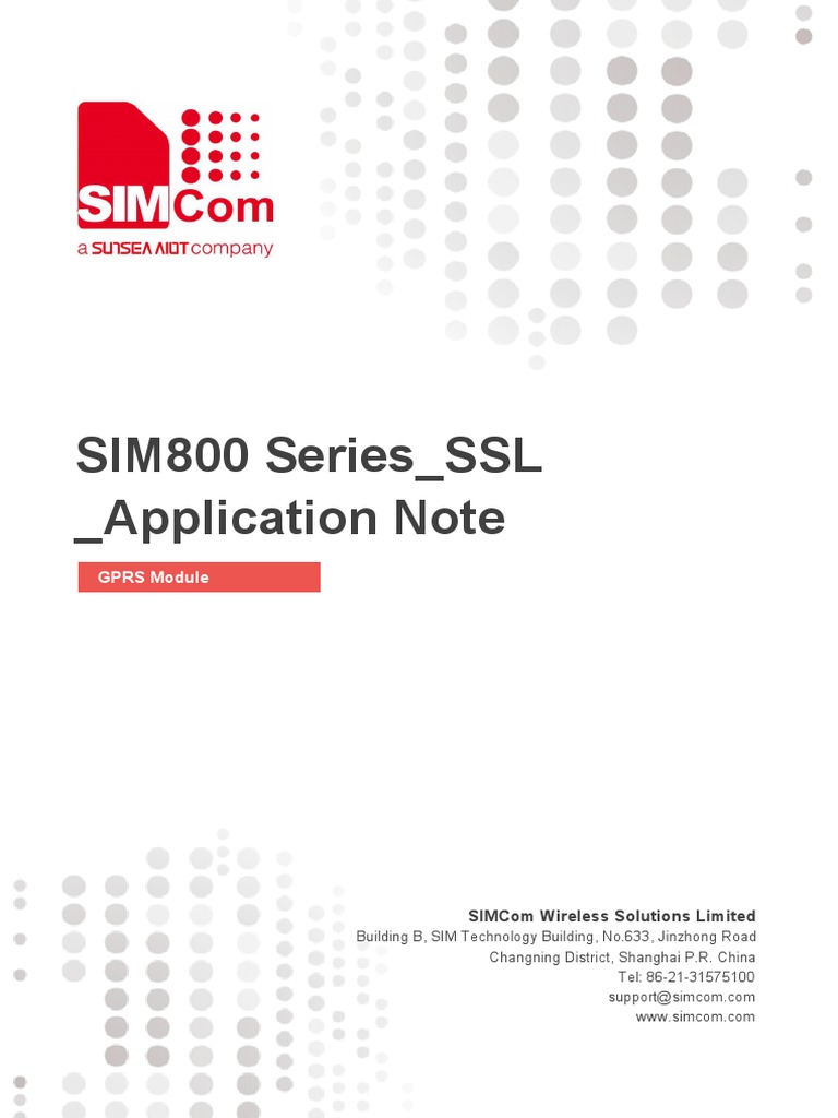 SIM800 Series SSL Application Note V1.05 | PDF | Transport Layer ...