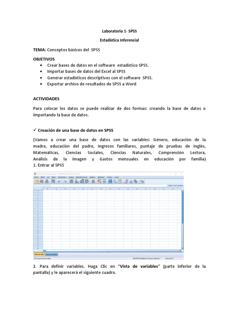 Laboratorio 1-Inferencial Bases de Datos, Estadísticos SPSS, Intervalo de Confianza-Uniagraria ...