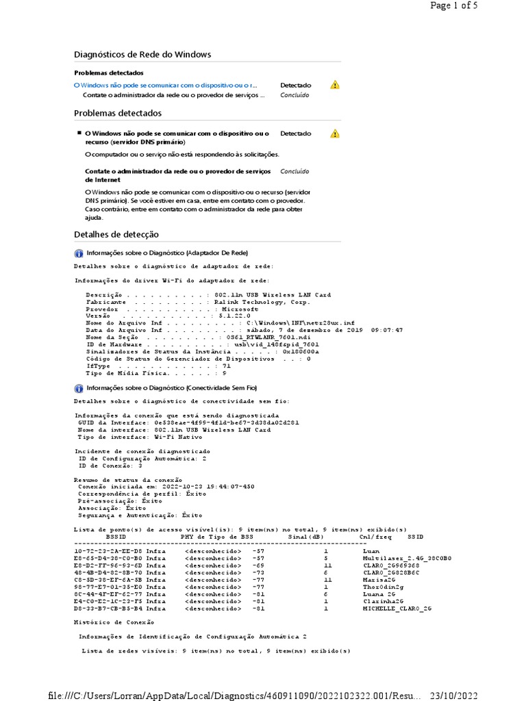 Relatório Da Rede | PDF | Rede de computadores | Wi-Fi