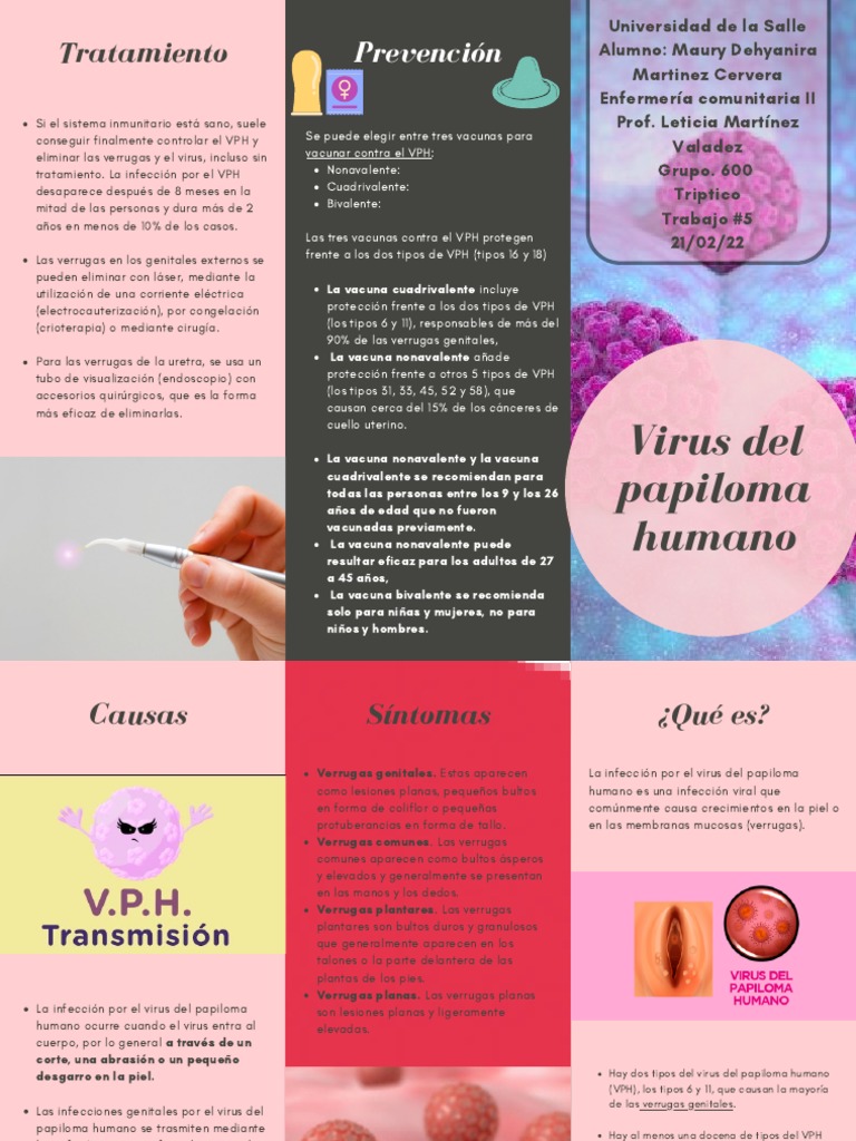 Tríptico Virus Del Papiloma Humano | PDF | Causas de la muerte ...