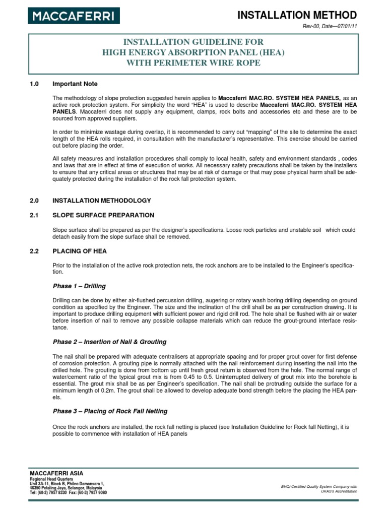 HEA Panel With Perimeter - Installation Guideline | PDF | Safety ...