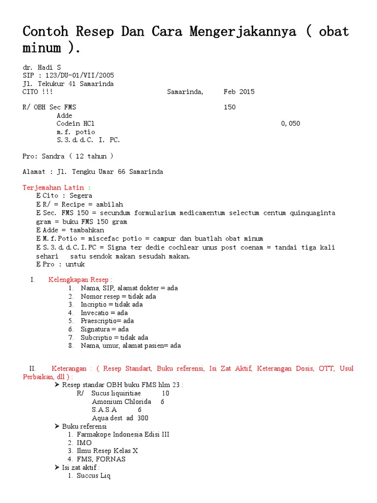 Contoh Resep Dan Cara Mengerjakannya | PDF