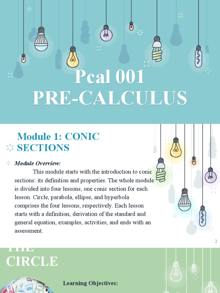Understanding Circle Equations in Precalculus | PDF | Circle | Ellipse