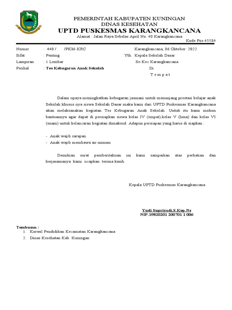 Surat Pemberitahuan Ke Desa | PDF