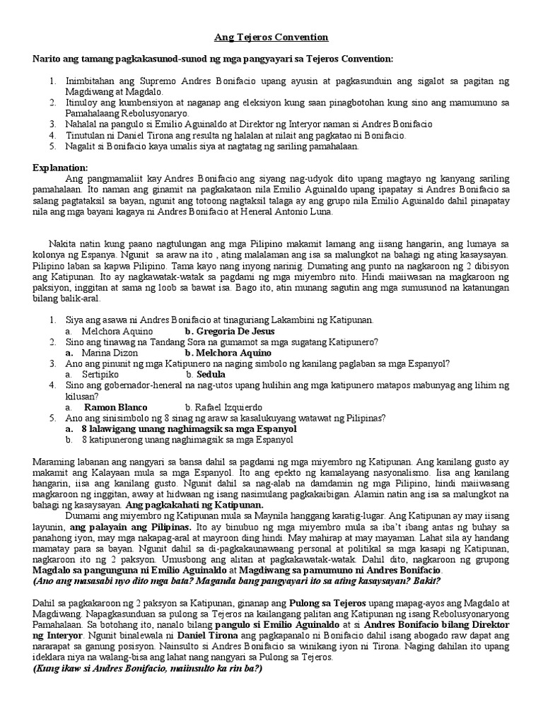 Ang Tejeros Convention | PDF
