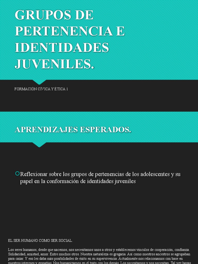 Grupos de Pertenencia e Identidades Juveniles Fce 1 7 Semana Sesion 1 2 ...