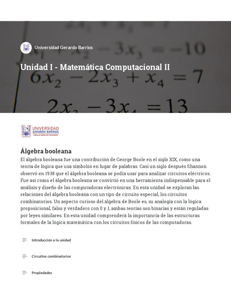 Unidad I Matematica Computacional II TOeMwJoF | PDF | Puerta lógica ...