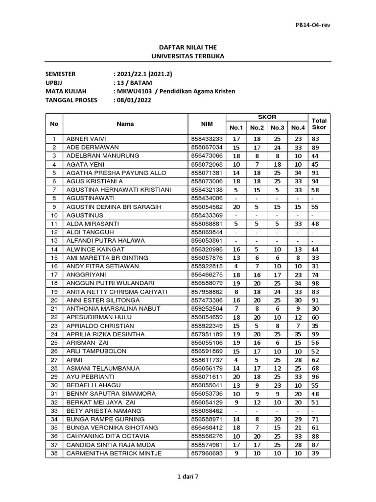 Berkas Penilaian Hal 1,2,3,4,5,6,7 | PDF