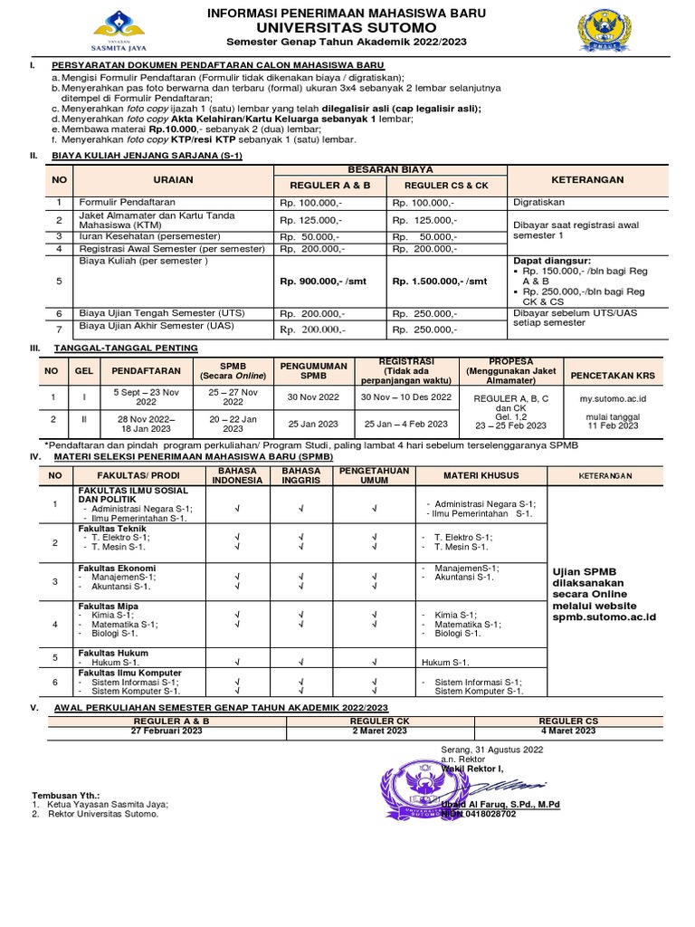 Info PMB Genap 2022-2023 (2) - 1 | PDF