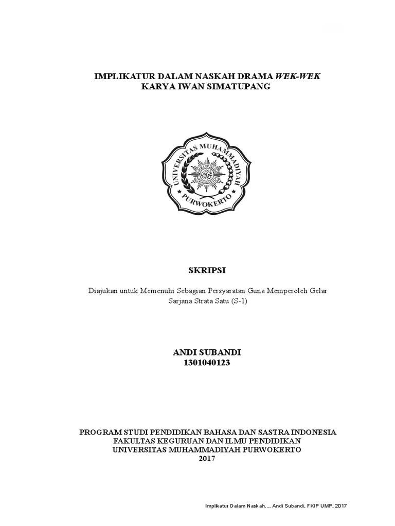 Adoc - Pub Implikatur Dalam Naskah Drama Wek Wek Karya Iwan S | PDF Adoc - Pub Implikatur Dalam Naskah Drama Wek Wek Karya Iwan S | PDF