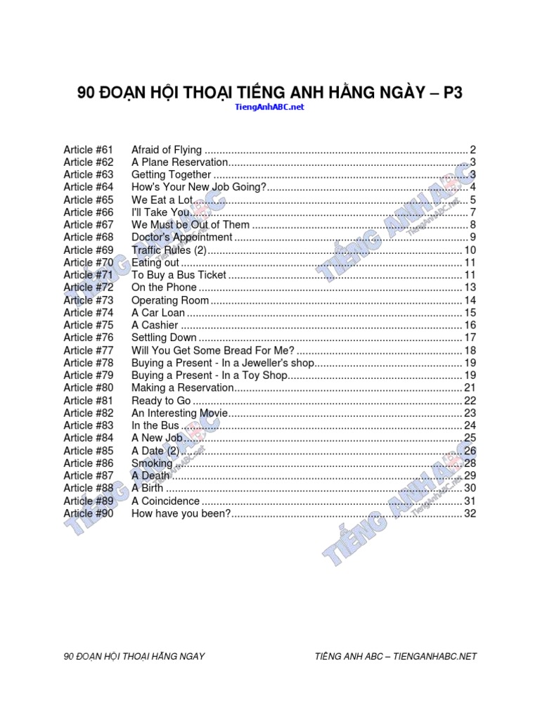 90 Doan Hoi Thoai Tieng Anh Thong Dung p3 | PDF