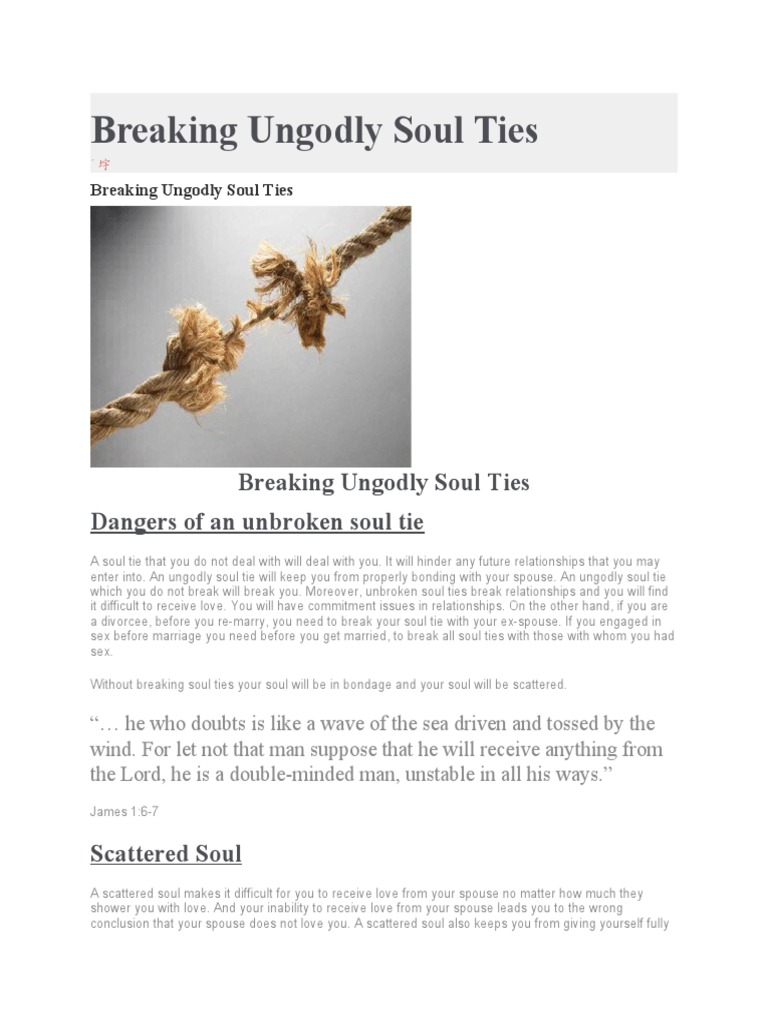 Breaking Ungodly Soul Ties Guide | PDF | Adultery | Religious Belief ...