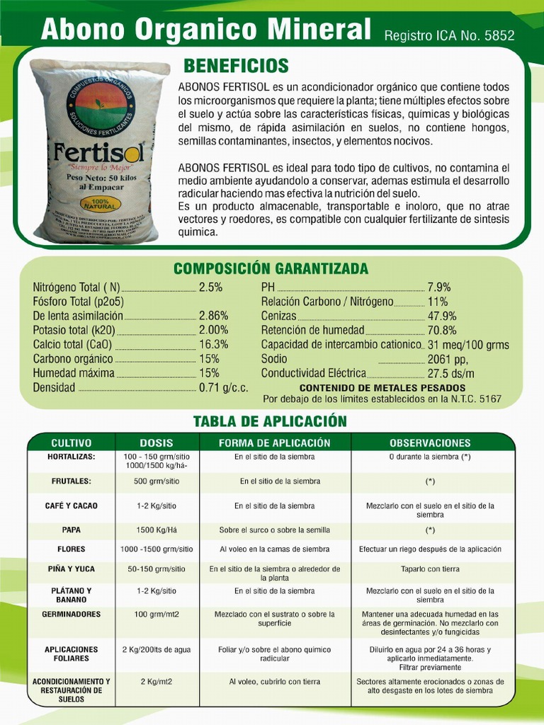 Abono Organico Fertisol | PDF