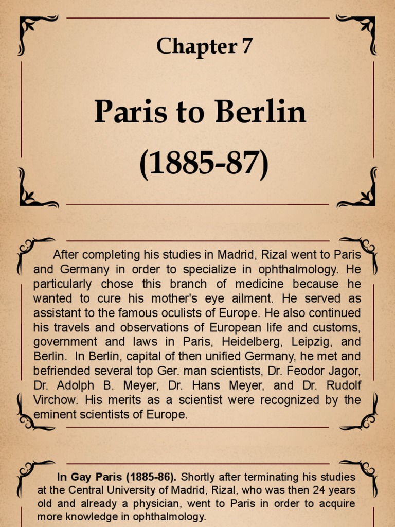 Chapter 7 Paris To Berlin (1885-87) | PDF | Cost Of Living