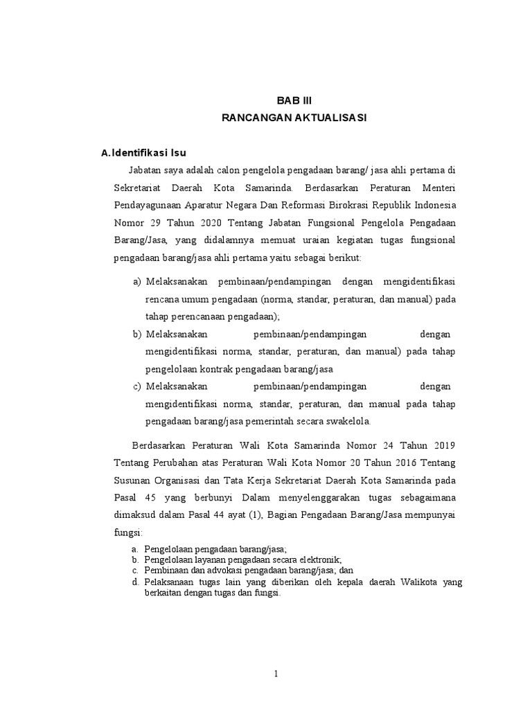 Contoh Rancangan Aktualisasi | PDF