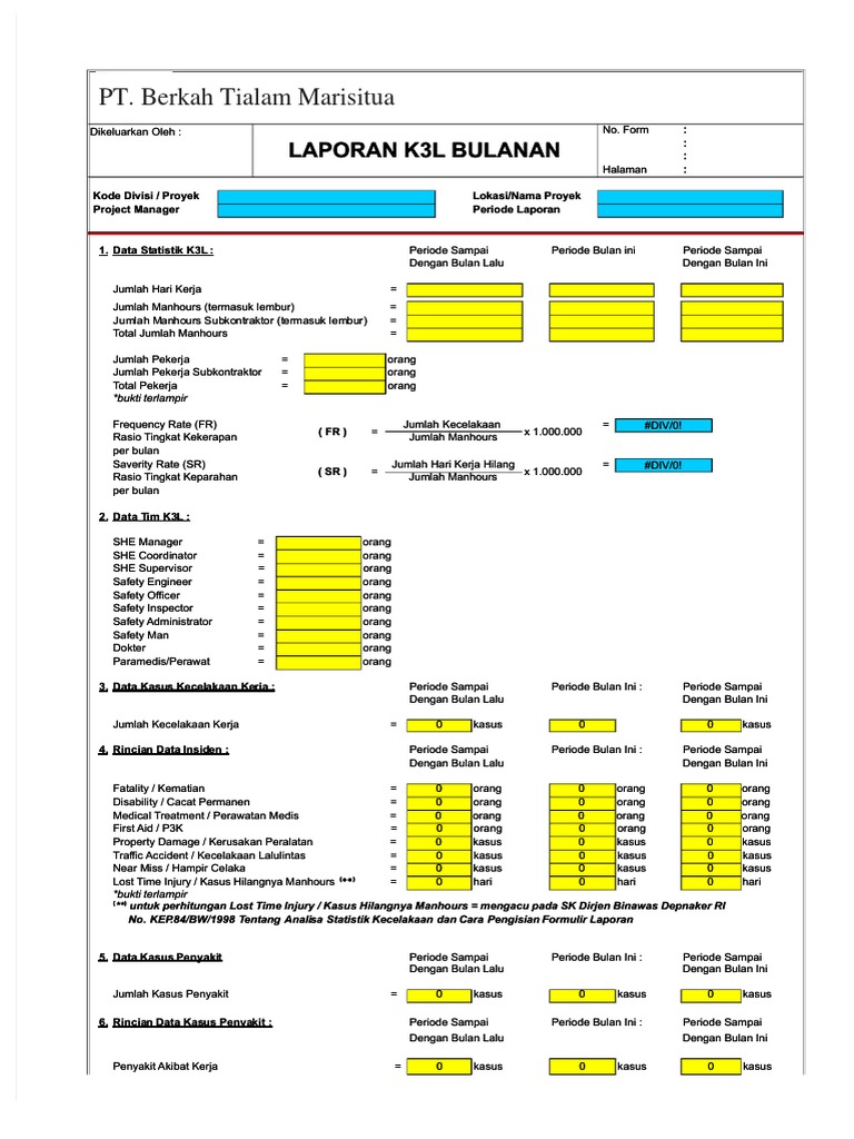 Contoh Format Laporan Bulanan Dan Mingguan | PDF