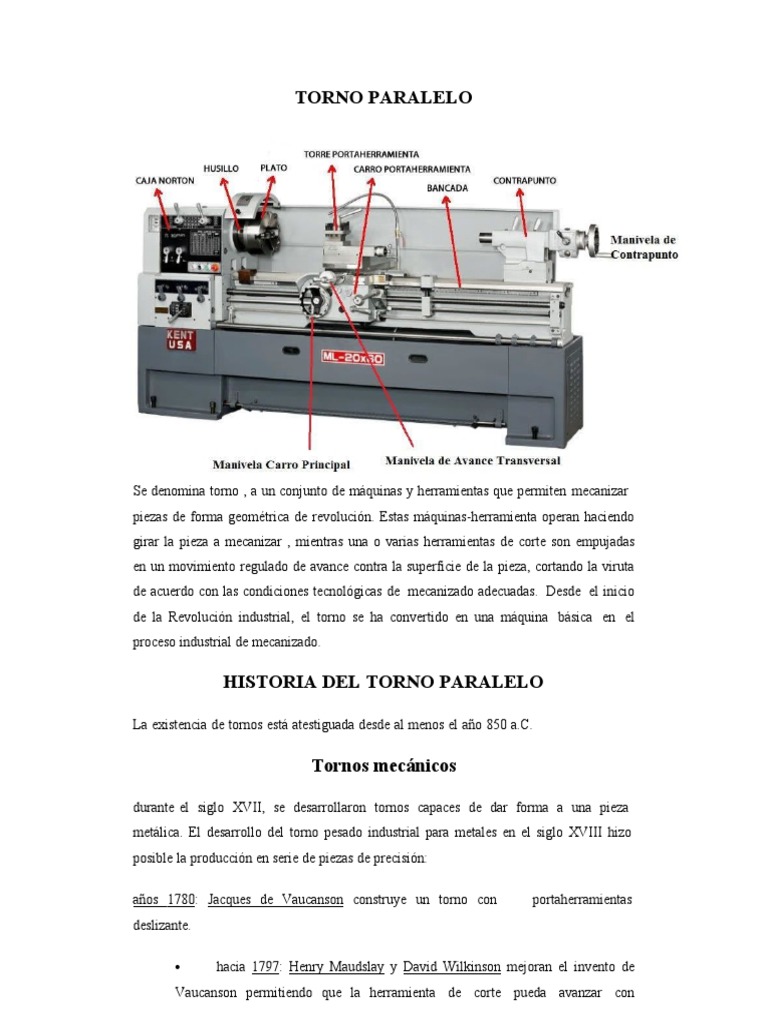Torno Paralelo | PDF | Control numerico | Bienes manufacturados
