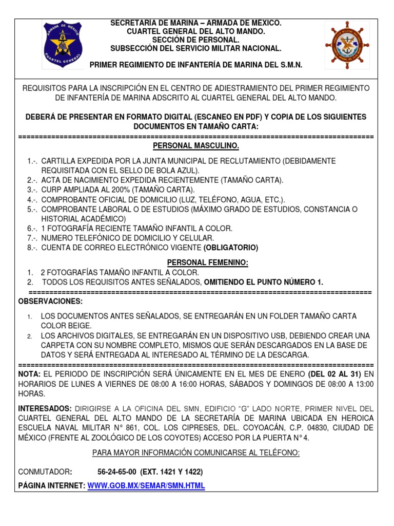 Formato Requisitos Semar | PDF | Militar