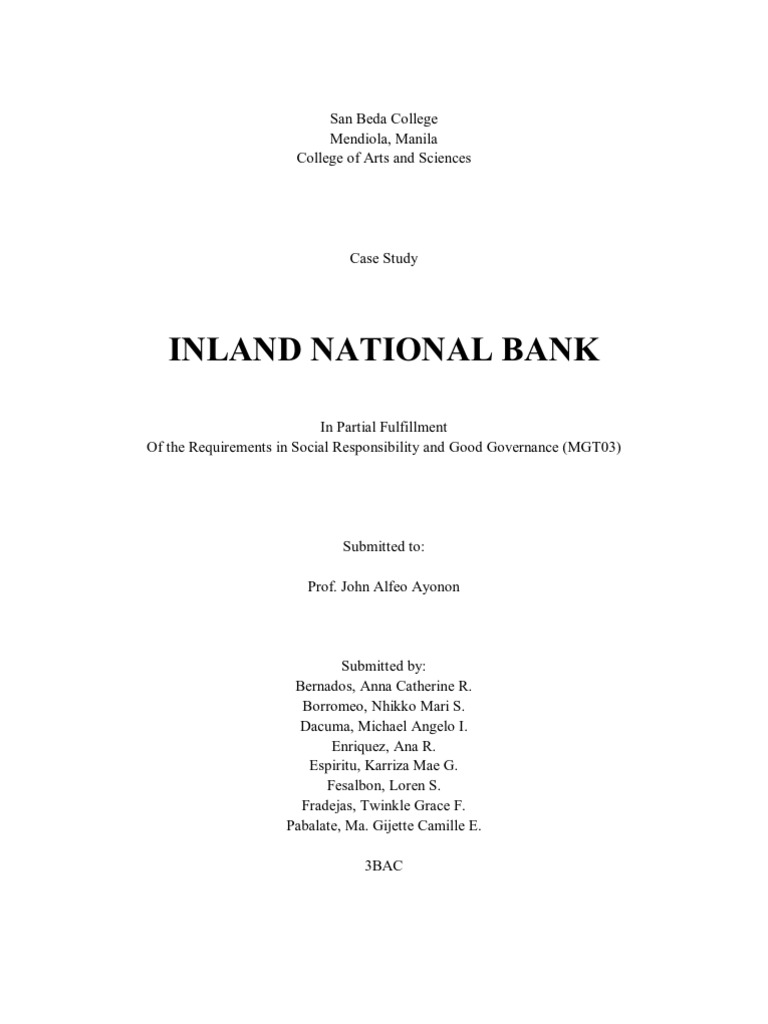 Inland Bank Case Analysis | PDF