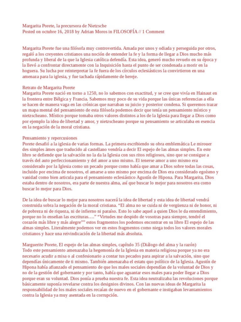 Poret Precursora de Nitche | PDF