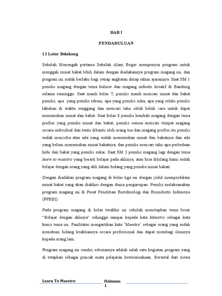 Laporan Learn To Maestro (LTM) | PDF