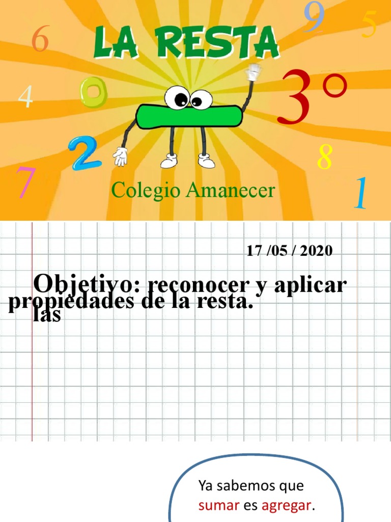 La Resta 1 | PDF | Sustracción | Aritmética