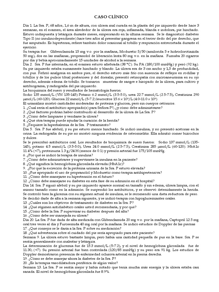 Caso Clínico - Diabetes | PDF | Diabetes | Medicina CLINICA Caso Clínico - Diabetes | PDF | Diabetes | Medicina CLINICA
