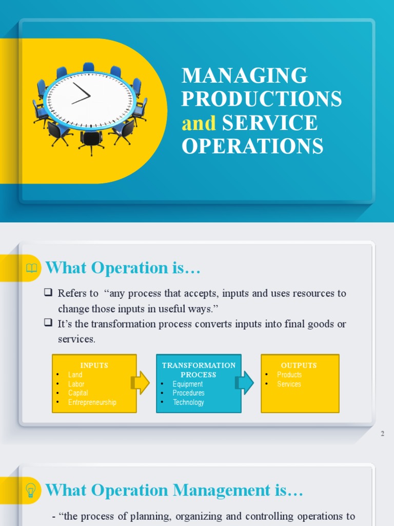 Engineering Management - Managing Productions and Service Operations ...