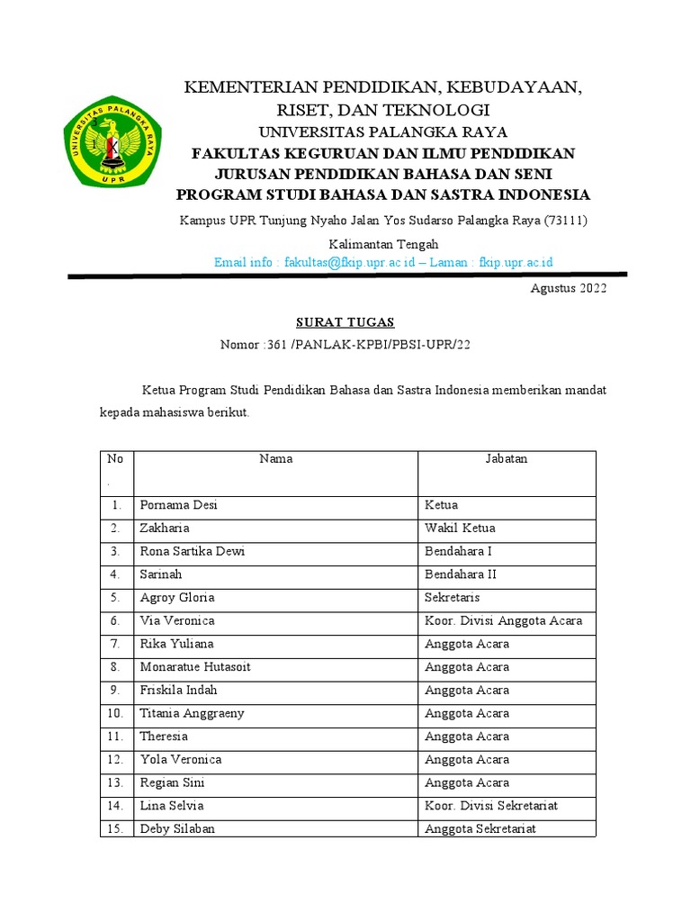 Surat Tugas 2022 | PDF