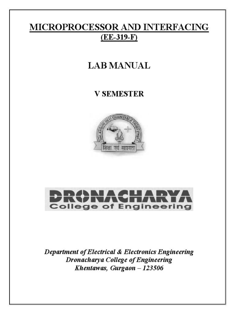 MICROPROCESSOR Lab | PDF | Input/Output | Central Processing Unit MICROPROCESSOR Lab | PDF | Input/Output | Central Processing Unit