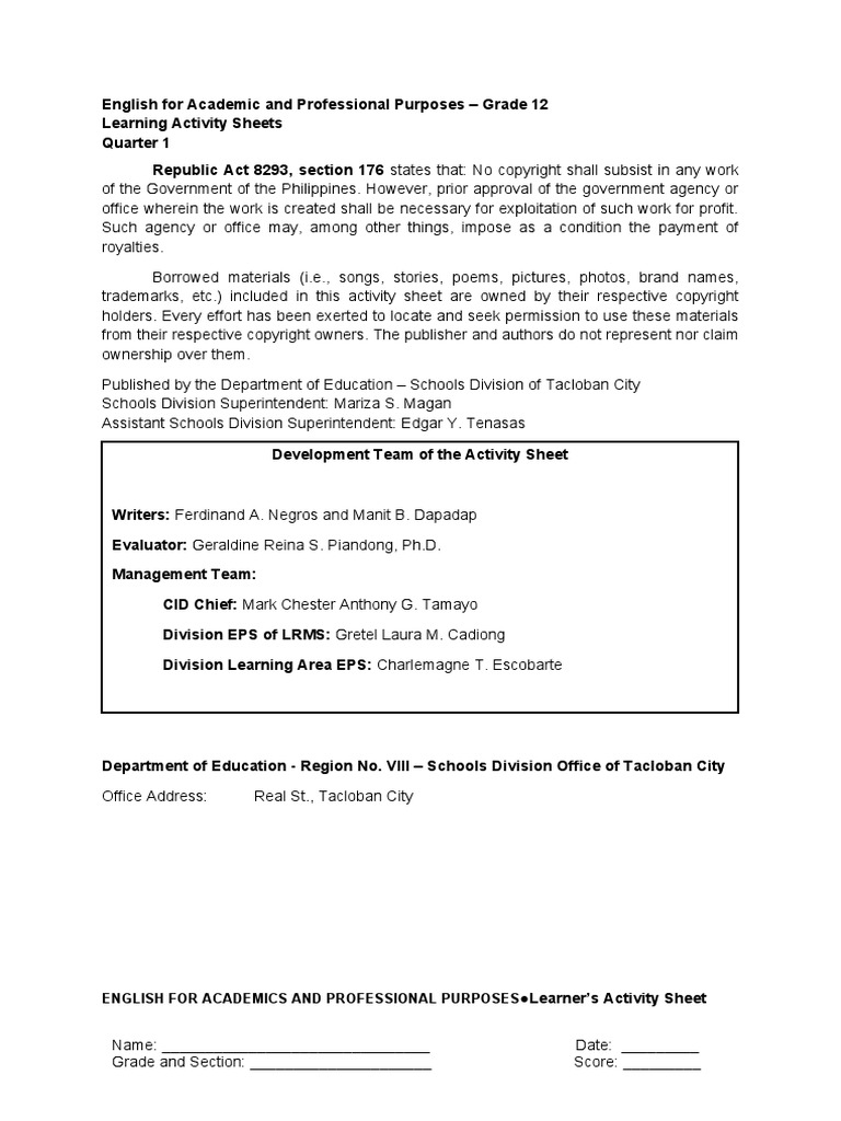 Eapp Las 2021 2022 | PDF | Essays | Nonverbal Communication