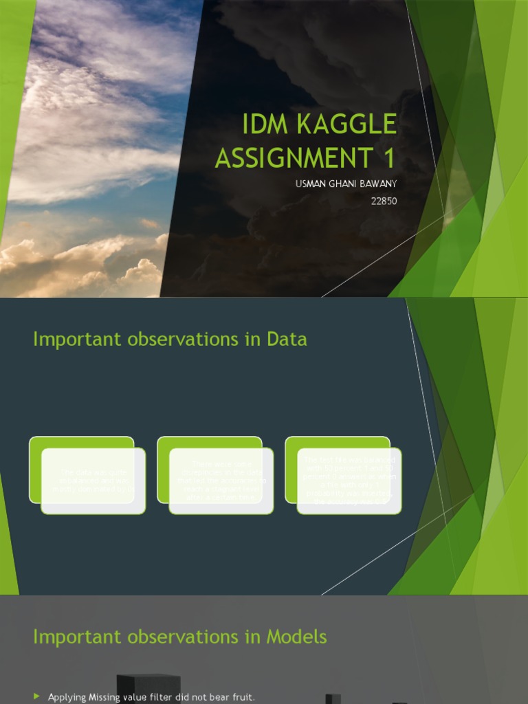 Idm Kaggle Assignment 1 Usman Ghani 22850 | PDF | Statistical Analysis | Teaching Mathematics