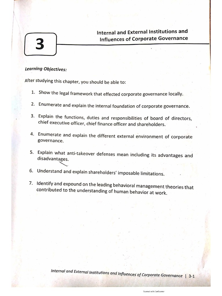 Chapter 3. Internal and External Institutions and Influences of Corporate Governance | PDF