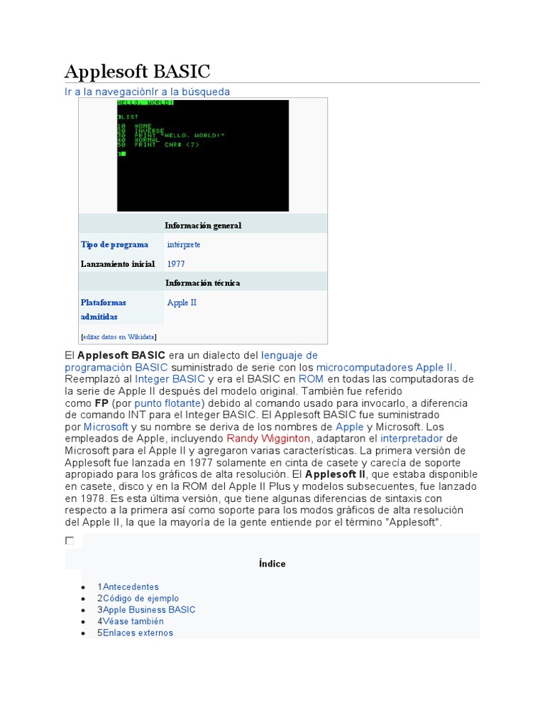 Applesoft BASIC | PDF | Arquitectura de Computadores | Apple Inc.
