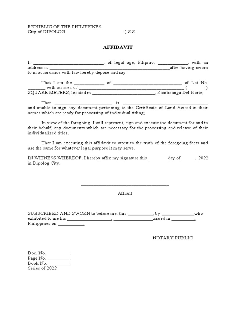 Affidavit of Representation (2) .1 | PDF