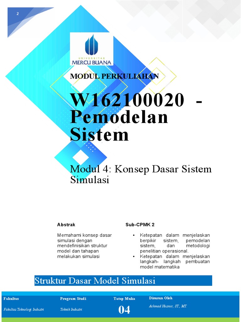 Modul 4 - Konsep Dasar Sistem Simulasi | PDF