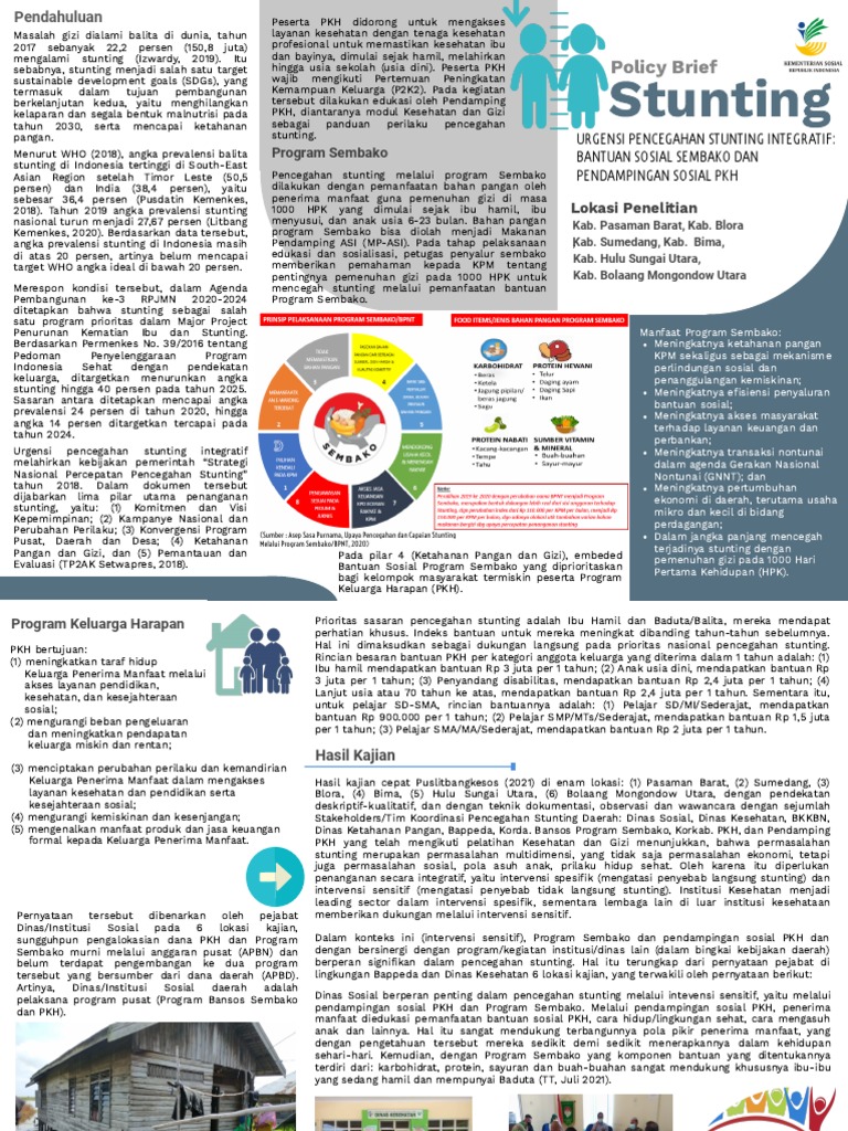 PolicyBrief Integrasi Pencegahan Stunting | PDF