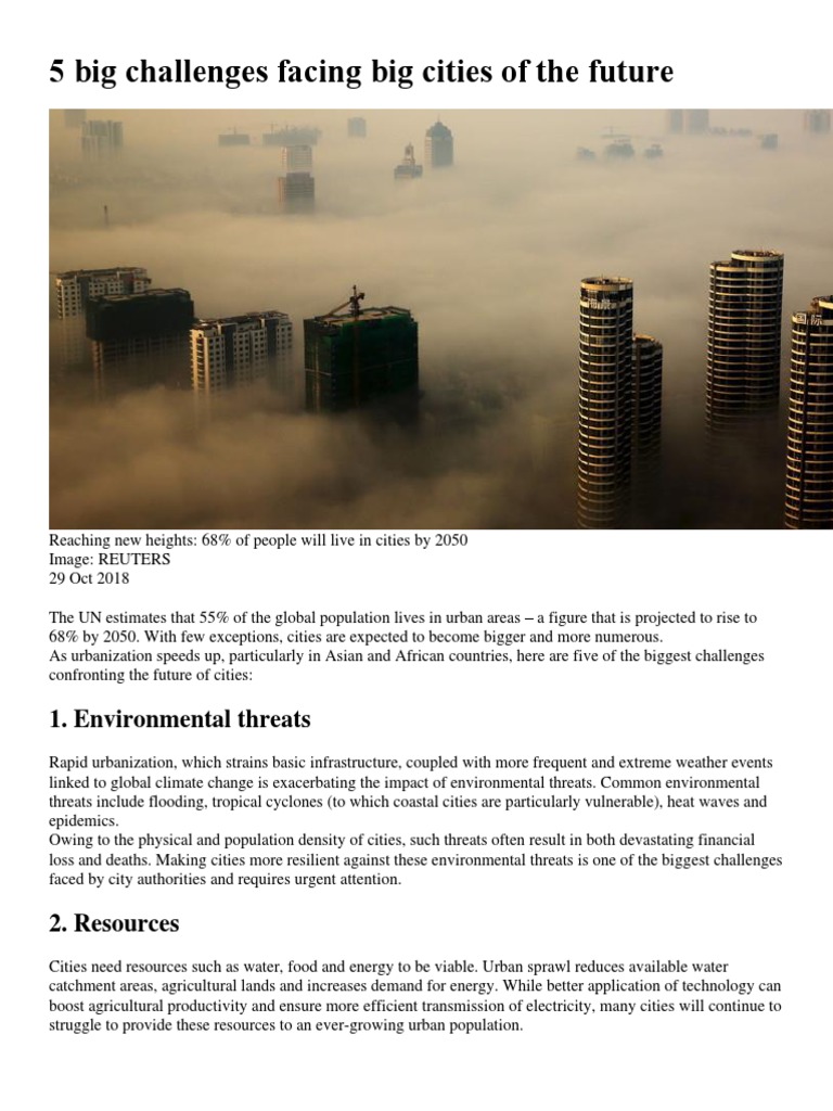 5 Big Challenges Facing Big Cities of The Future | PDF | City ...