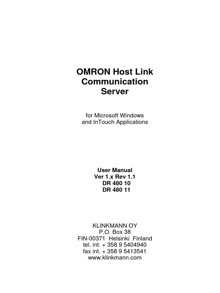Omron Host Link Communication Server User Manual Pdf Computer Network Computer Architecture