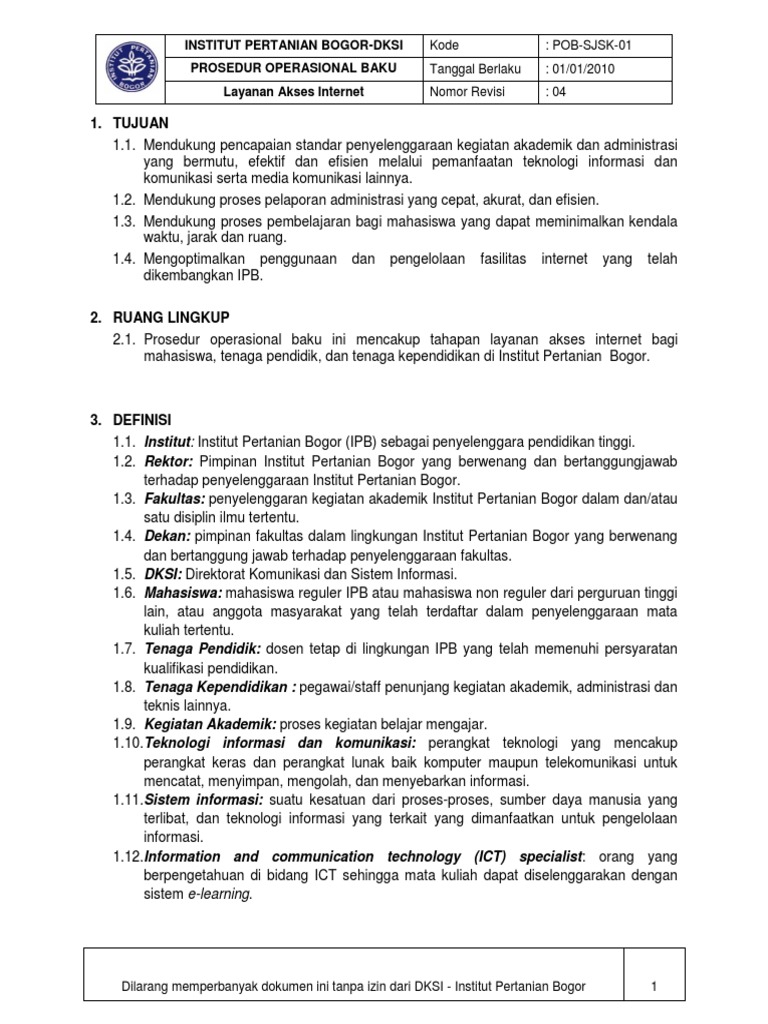SOP Layanan Akses Internet | PDF