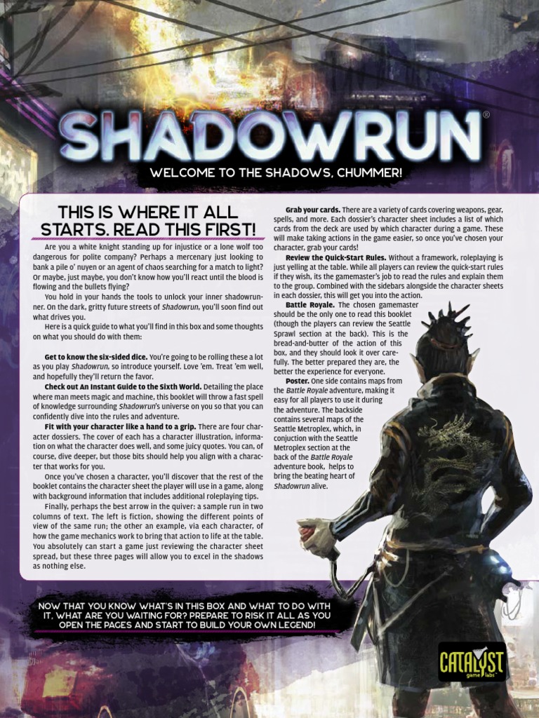 Shadowrun 6E - Beginner Box - Instruction Sheet | PDF | Entertainment ...