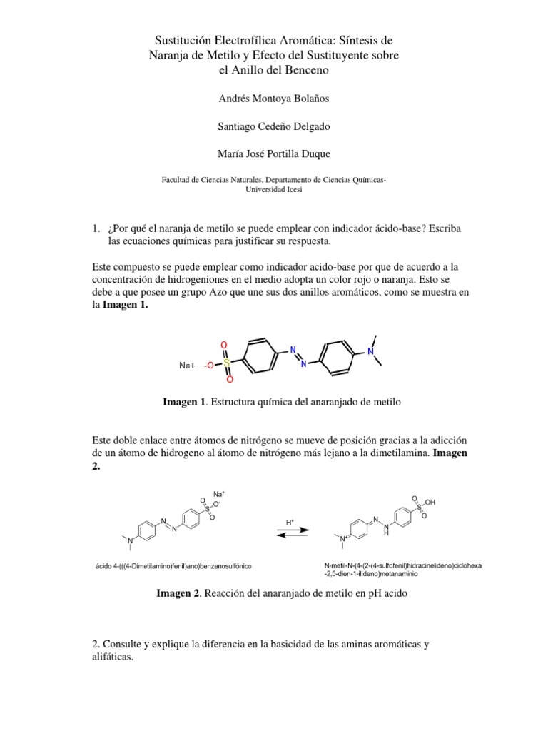 Por Qué El Naranja de Metilo Se Puede Emplear Con Indicador Ácido | PDF ...