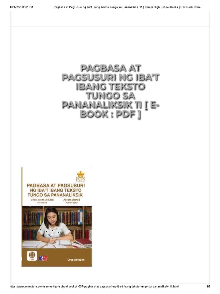 Pagbasa at Pagsusuri NG Iba't Ibang Teksto Tungo Sa Pananaliksik 11 ...