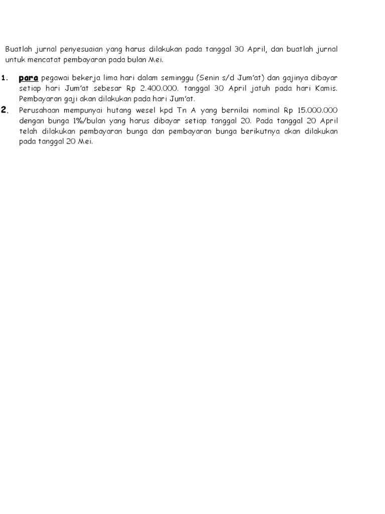 Latihan Penyesuaian | PDF | Pengelolaan Keuangan & Uang