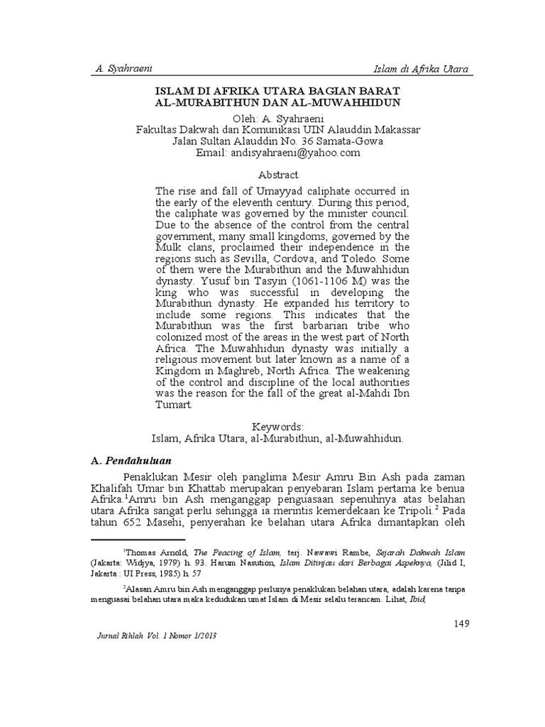Dinasti Murabbithun Dan Muwahhidun | PDF