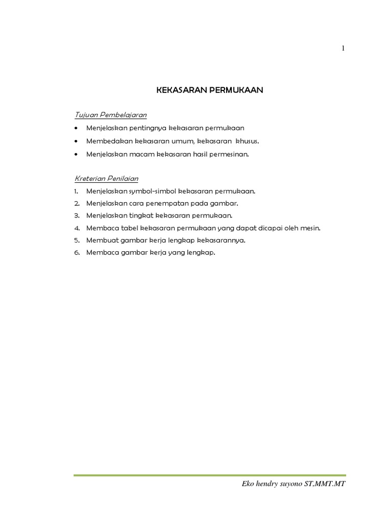 Kekasaran Permukaan | PDF