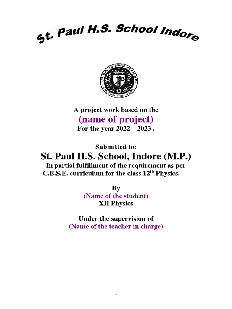Physics Project Declaration and Design | PDF | Career & Growth