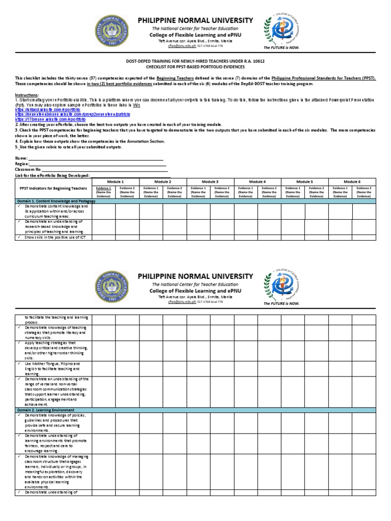 11 8 18 Final Rubric For The EPortfolio in The DOST DepEd Training | PDF